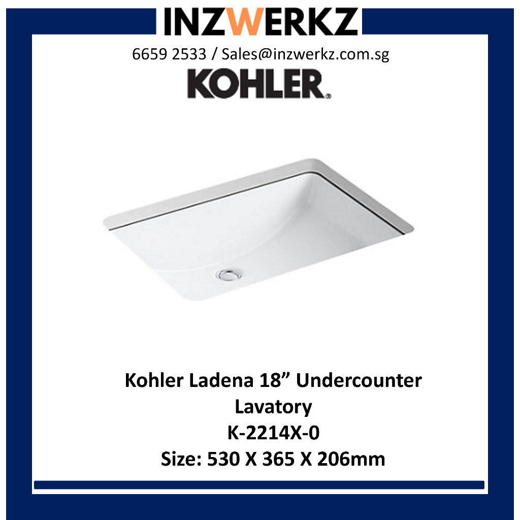Kohler K-2214X-0 Ladena Undercounter Lavatory | Shopee Singapore