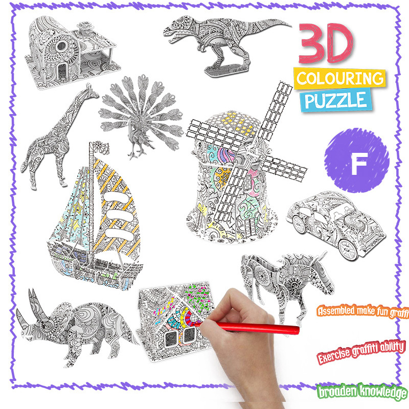 3D Coloring Puzzle Set DIY Painting Arts and Crafts | Shopee Singapore