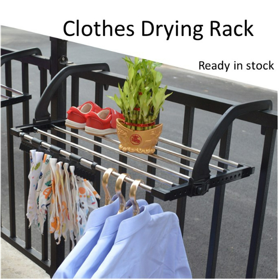 Clothes Drying Rack Balcony - Stainless Steel Folding Towel Laundry ...