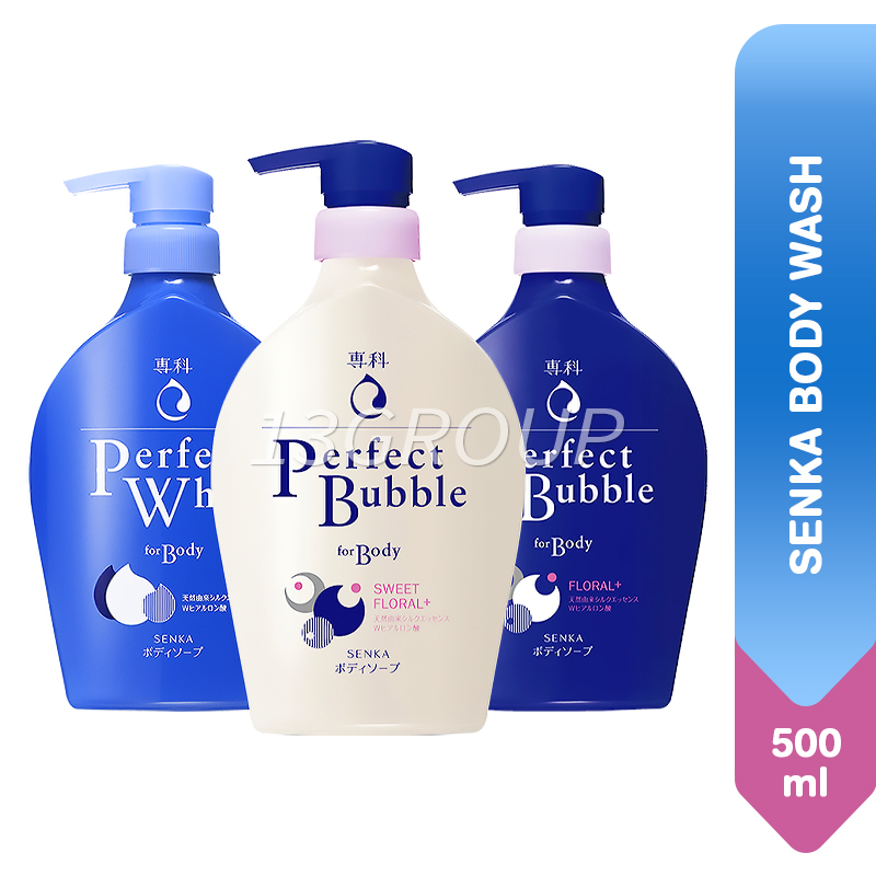 Senka Body Wash Perfect Bubble Whip / Sweet Floral, 500ml | Shopee ...