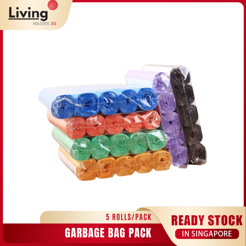 Garbage Bag 5 Rolls Pack Trash Rubbish Bags Plastic Bag Household ...
