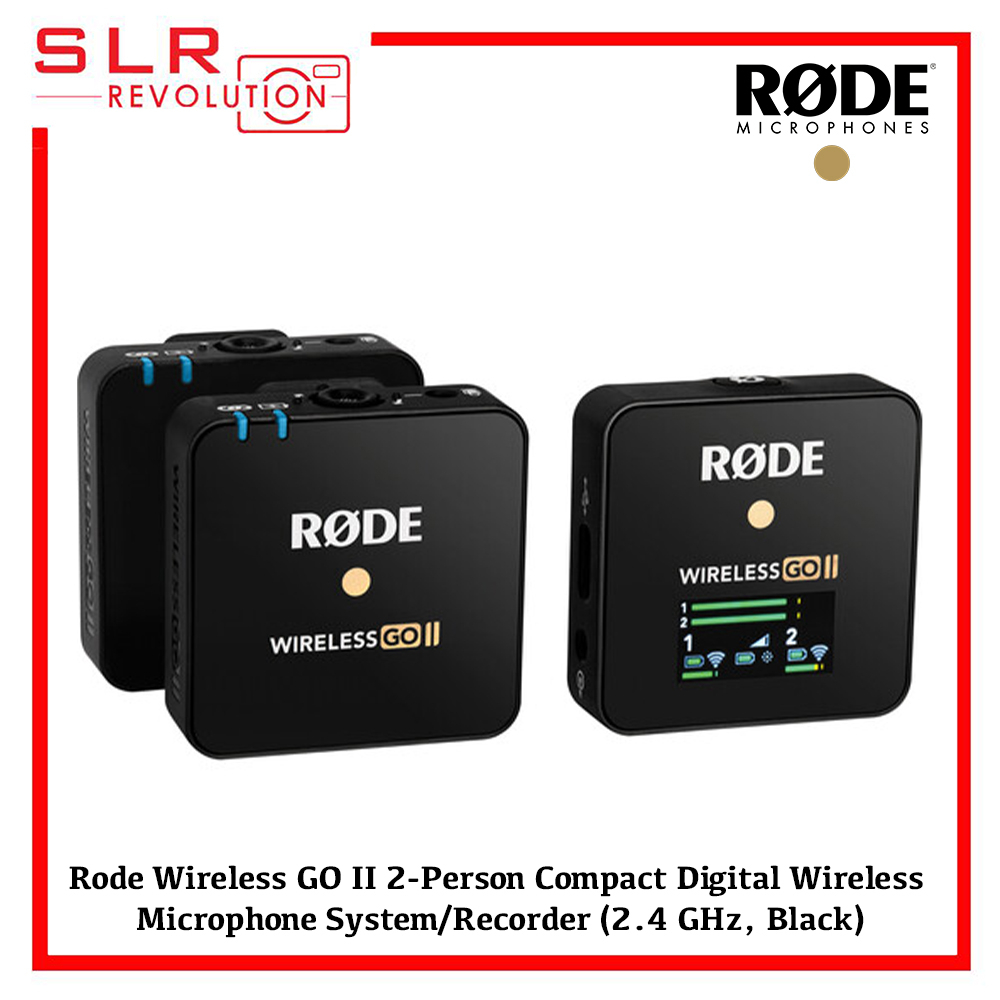 Rode Wireless GO II 1/ 2 Person Compact Digital Wireless Microphone System / Recorder 2.4 GHz ...