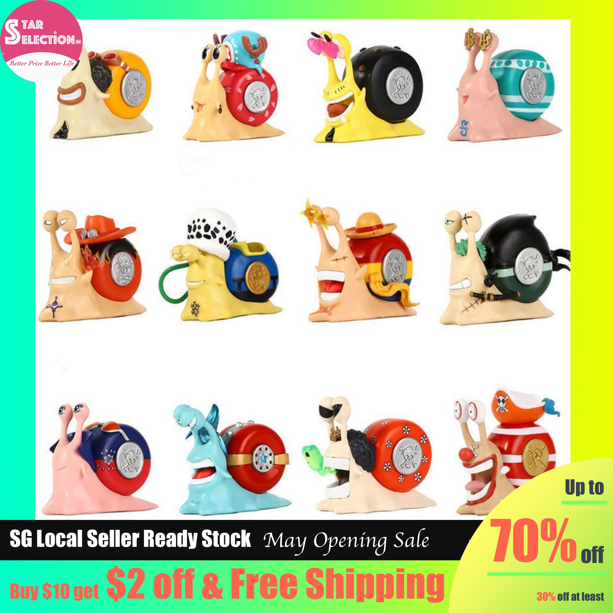 [SG Stock] Anime One Piece Den Den Mushi Figures Luffy Zoro Chopper ...
