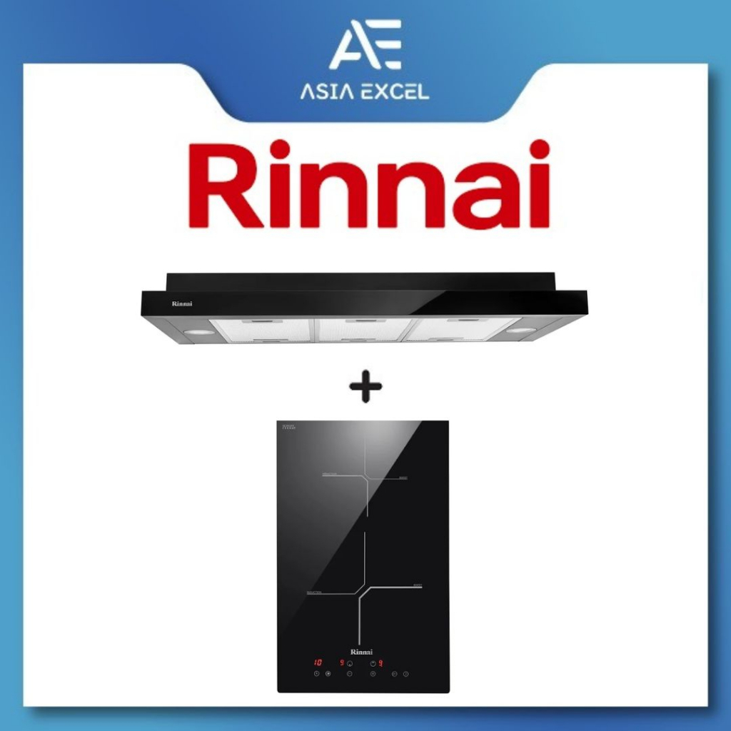 RINNAI RH-S329-PBR 90CM SLIMLINE HOOD + RINNAI RB-3012H-CB 2 ZONE INDUCTION HOB | Shopee Singapore