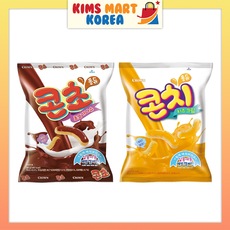 Crown Corn Chee Corn Cho Snack Chocolate, Cheese Fondue Snack Korean ...