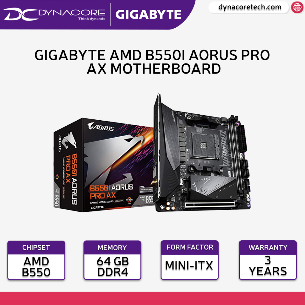 GIGABYTE B550I AORUS PRO AX Mini-ITX AORUS B550-I AMD Motherboard ...