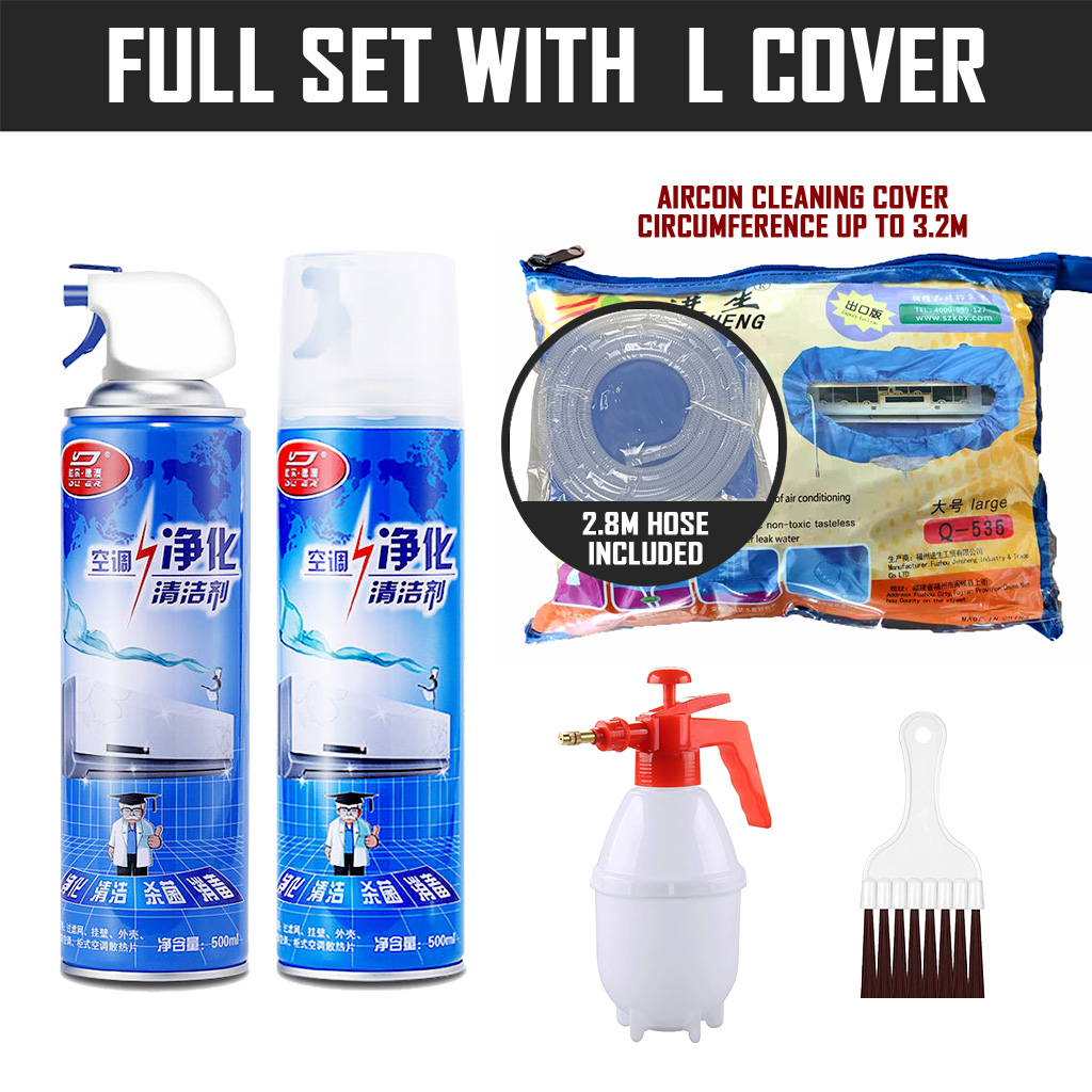 SG Aircon Cleaning Set - Cleaning Spray Cleaning Cover Brush Air ...