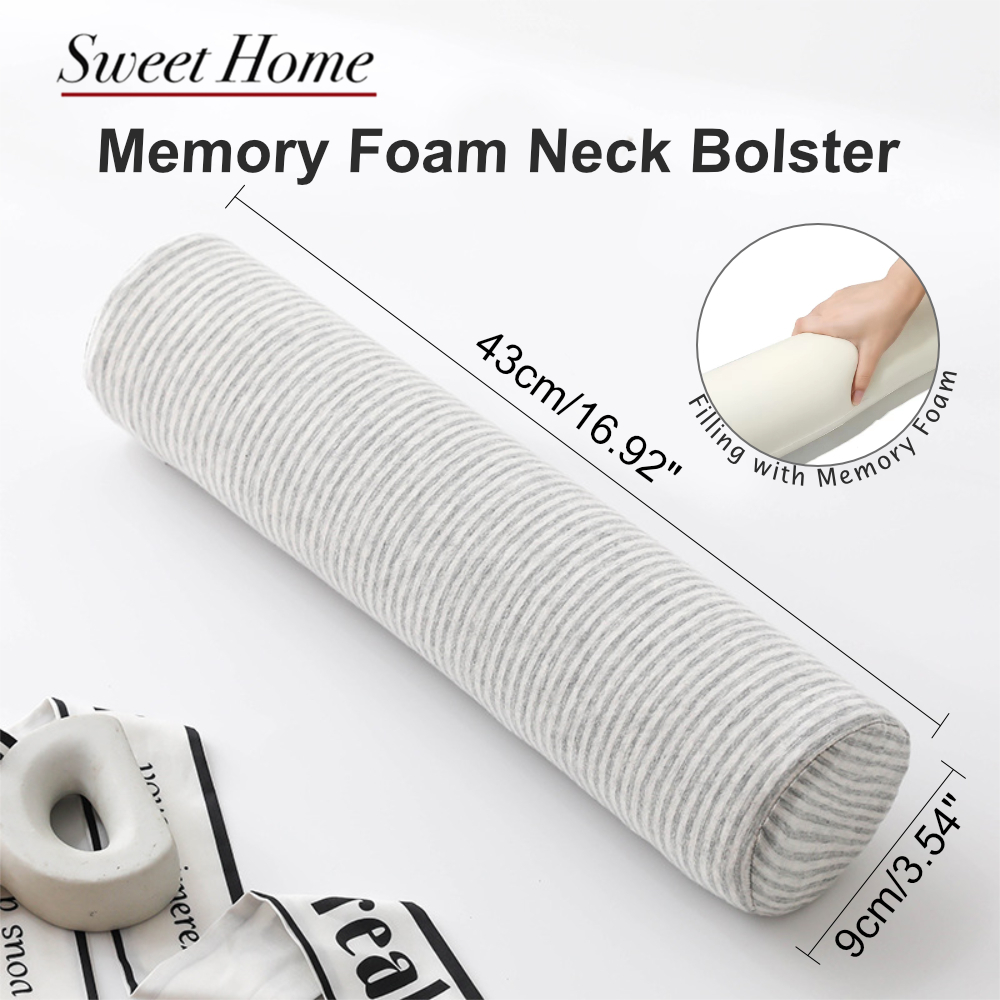 High Elasticity Memory Foam Core Neck Bolster Cervical Spine Lumbar ...