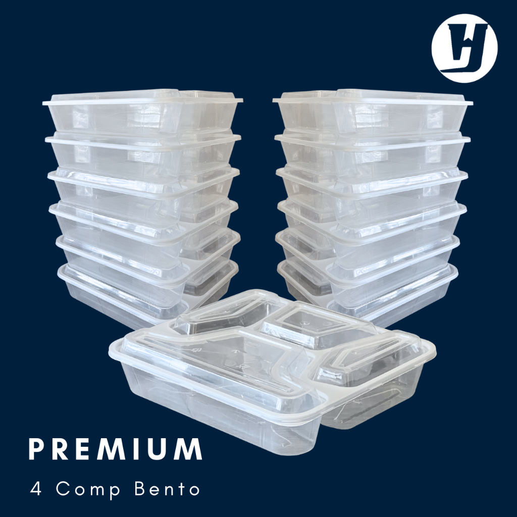 [Ready Stock SG] [50sets] 4 Compartment Bento / Food Container ...