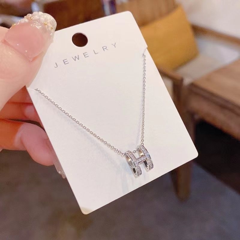 Letter H Pendant Rhinestone Vintage Trendy Female | Shopee Singapore