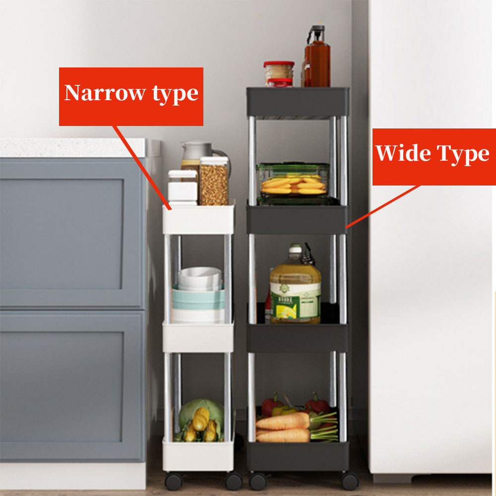 【SG Ready Stock】Removable Kitchen Trolley Shelf with Wheels Storage ...