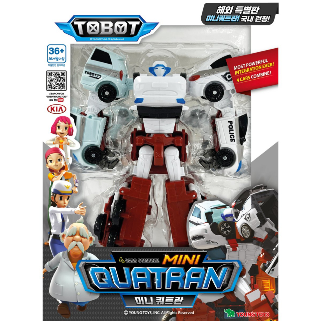 [YOUNG TOYS]Tobot 4 Cars Combine Mini Quatran Transforming Robot ...