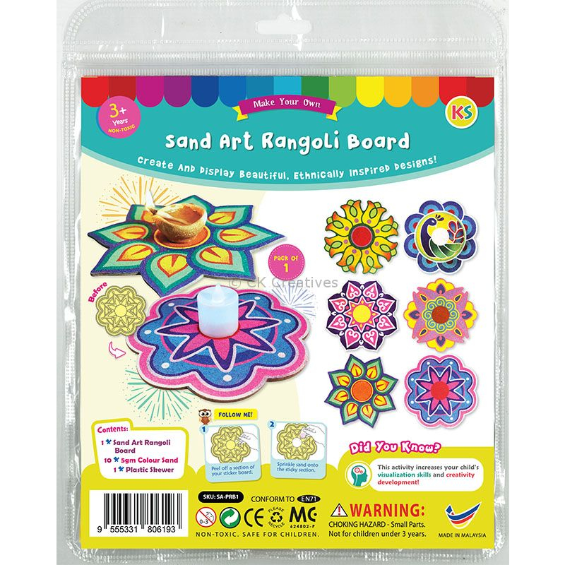 [Fun DIY Art Activities for kids] Sand Art Rangoli Board Kit | Shopee ...