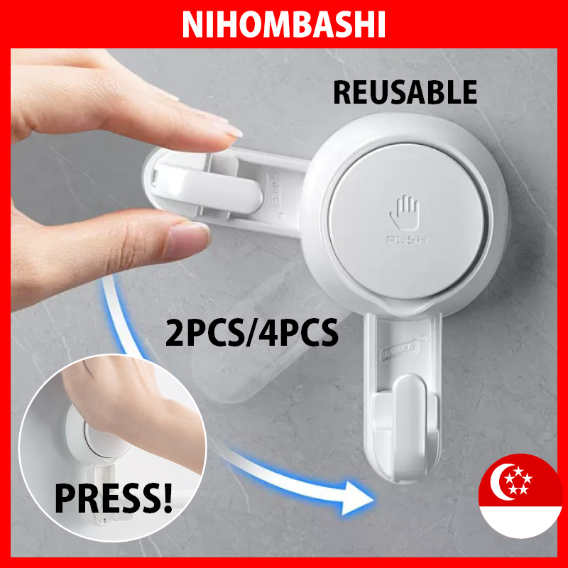 [SG Seller] Strong Suction Hook / Reusable Removable Waterproof ABS ...