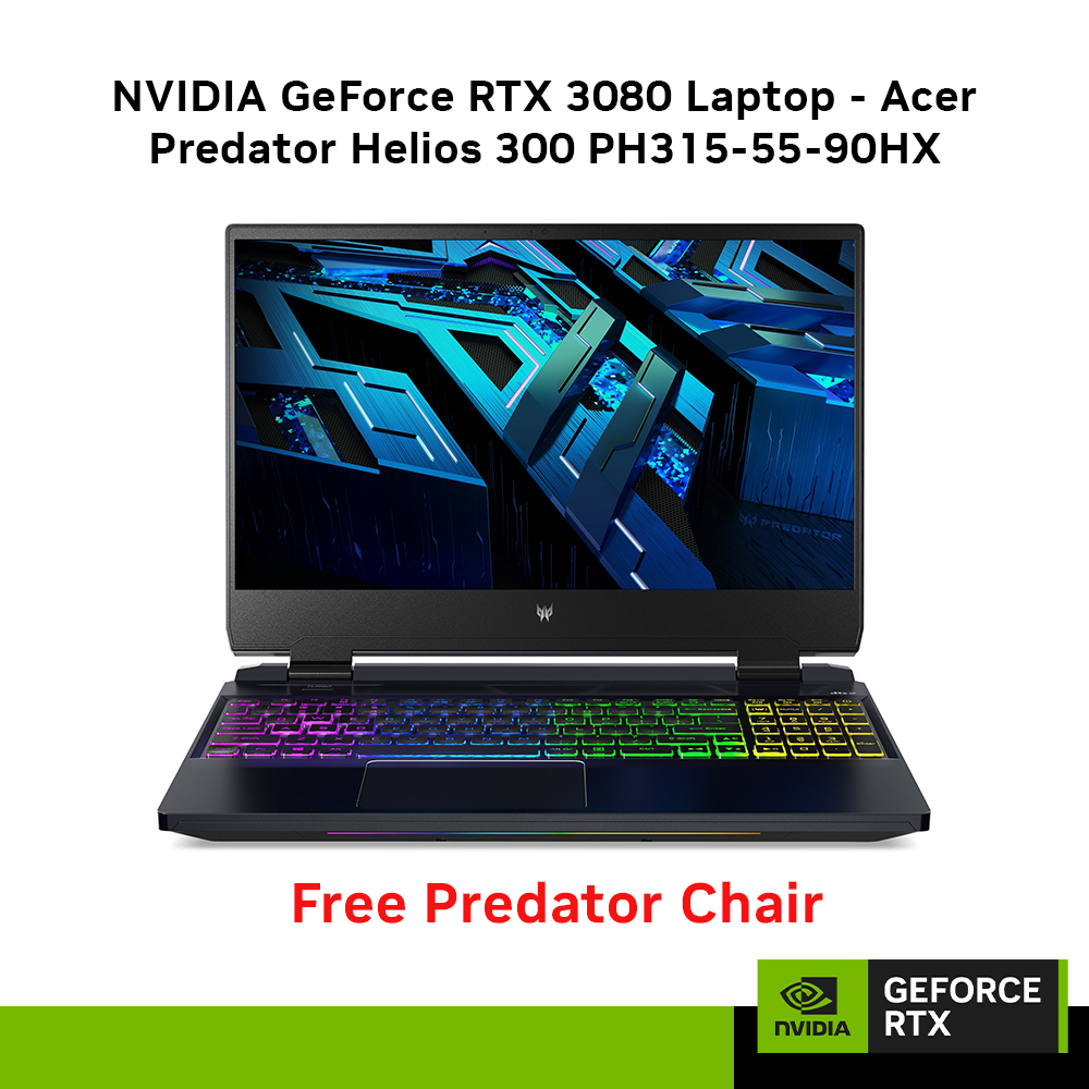 NVIDIA GeForce RTX 3080 Gaming Laptop - Acer Predator Helios 300 PH315 ...
