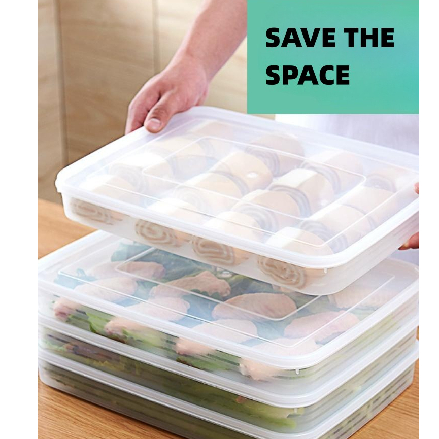 [SG READY STOCK] Kitchen Dumpling container Home transparent Frozen ...