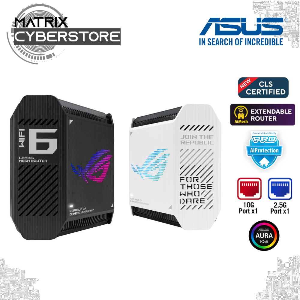ASUS ROG Rapture GT6 Tri-Band WiFi 6 Mesh Gaming Router, covers up to ...