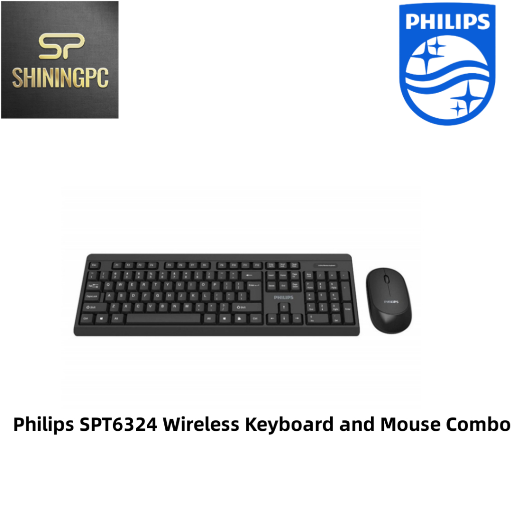 Philips SPT6103 Wireless Keyboard and Mouse Combo | Ambidextrous, Low ...