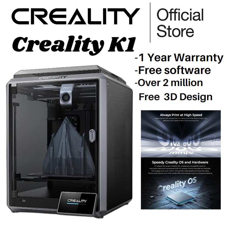 Official Creality K1 3D Printer - 600 mm/s High-Speed, Upgraded 0.1 mm ...