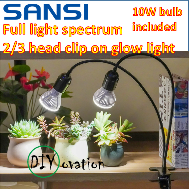 SANSI 2/3 Head Clip on Glow light with 10W SANSI Glow LED bulb/ Flower ...