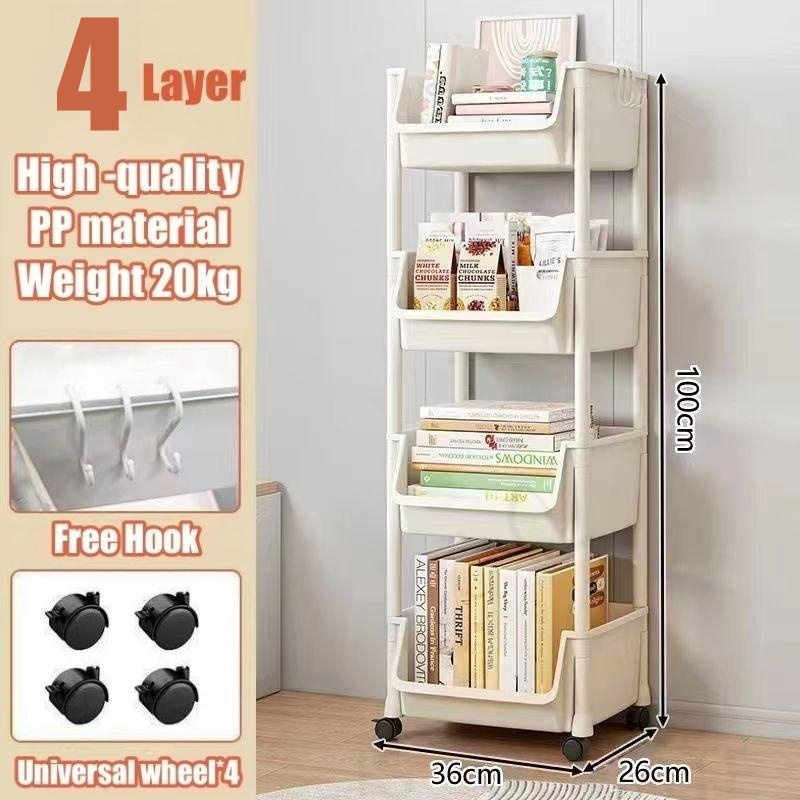 【SG Stock】Kitchen Shelves/snack Trolley/Movable shelves / bookshelves ...
