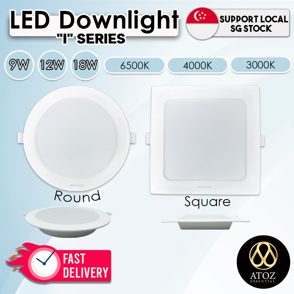 ⚡️SG SELLER⚡️ LED Downlight Recess Panel Round/Square 6W/12W/18W- 6500K ...