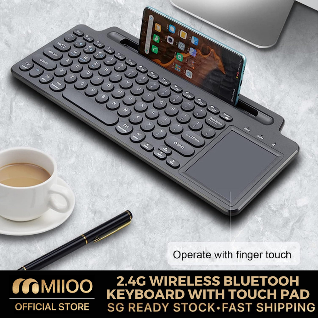 2.4G Bluetooth Wireless Keyboard With Touchpad Multi-Device Ultra-Thin ...