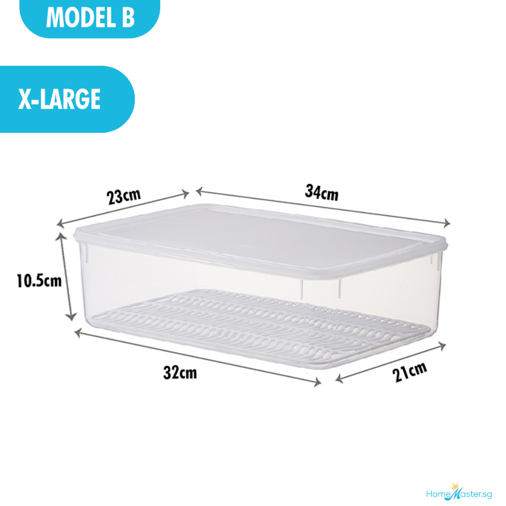 [SG Ready Stock] Food Storage Box with Drainer Tray*Refrigerator ...