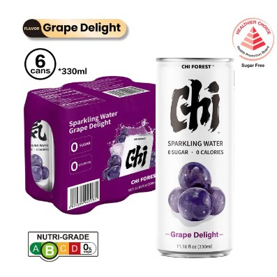 Genki Forest Sparkling Water Grape Delight Can (6 x 330ml) | Shopee Singapore