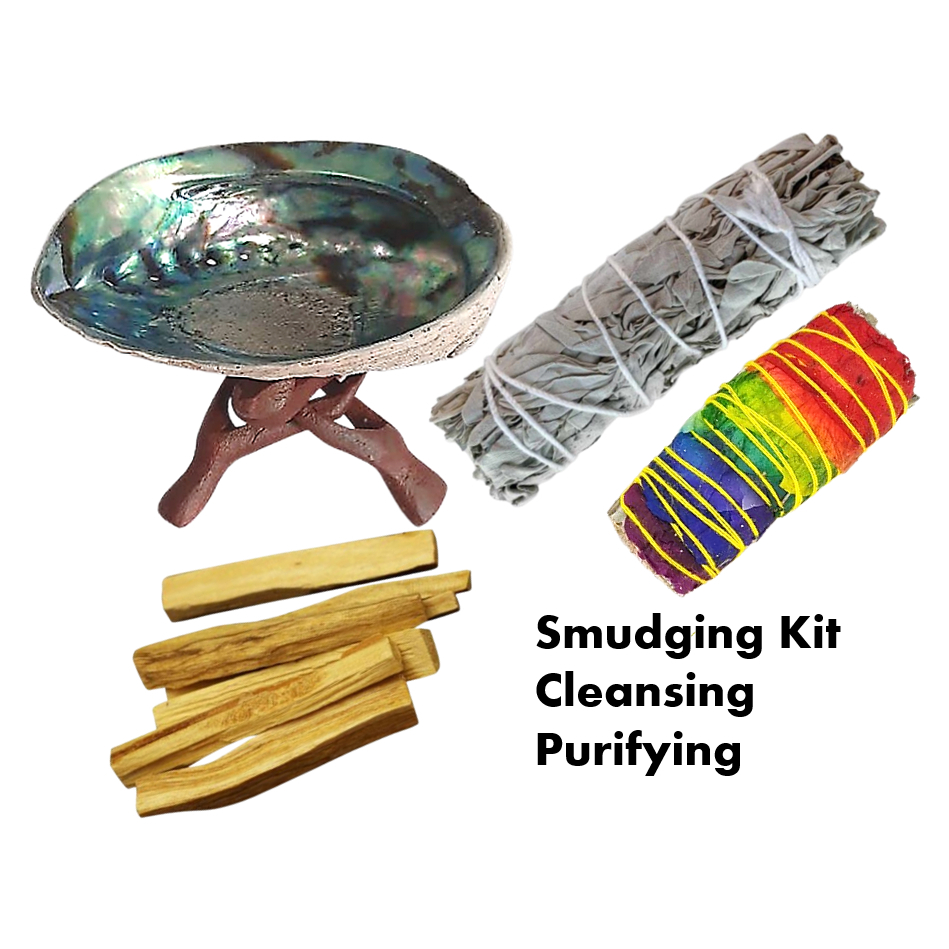 [Local Stock] Smudging Kit, White Sage, Palo Santo, Abalone Shell ...