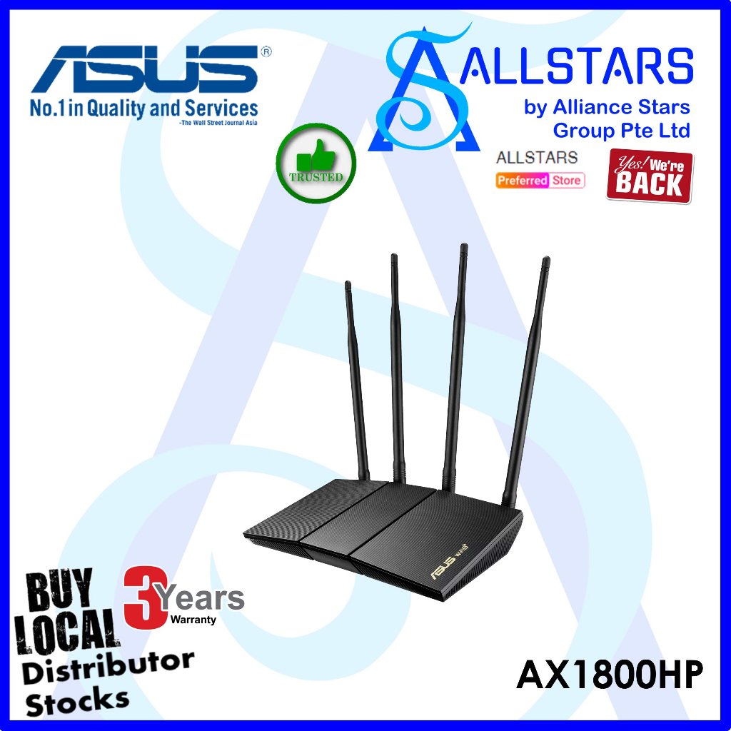 (ALLSTARS : We Are Back Promo) ASUS RT-AX1800HP Wireless-AX1800 Dual ...