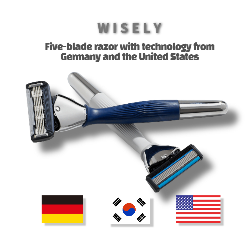 [WISELY] Korean Shaver Razor for Men / Five-Blade Shaving Blade / Pro ...