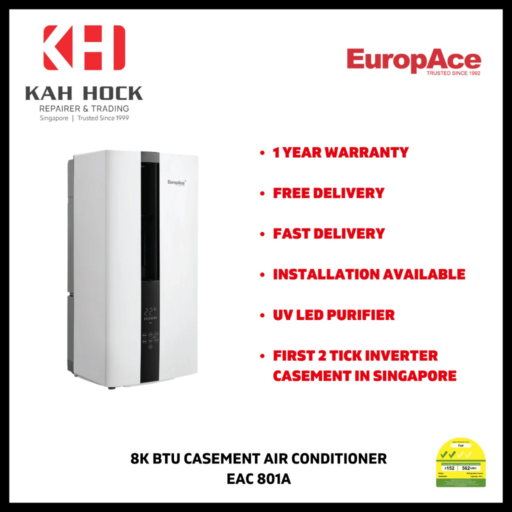EuropAce 8,000 BTU Casement Conditioner EAC 801A - Singapore’s First ...