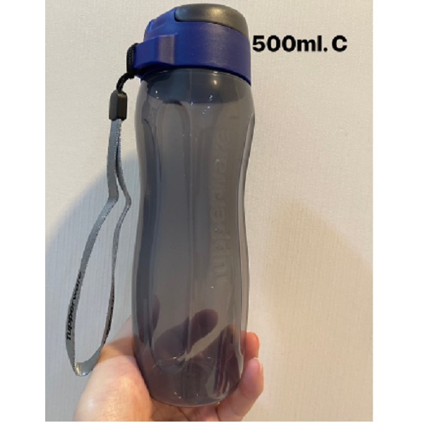 Tupperware slim eco bottle 500ml with strap - black | Shopee Singapore