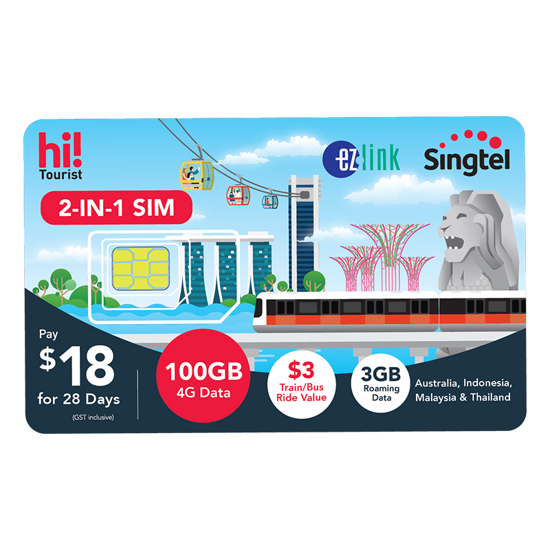 Singtel SGD18 hi Tourist Prepaid SIM Card (SIM to be registered within ...