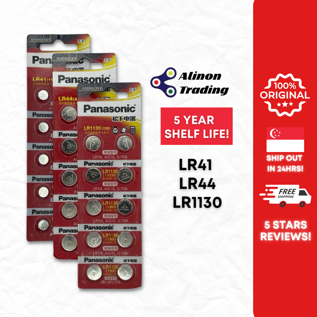 Panasonic LR41 LR44 LR1130 Lithium Battery button cell batteries ...