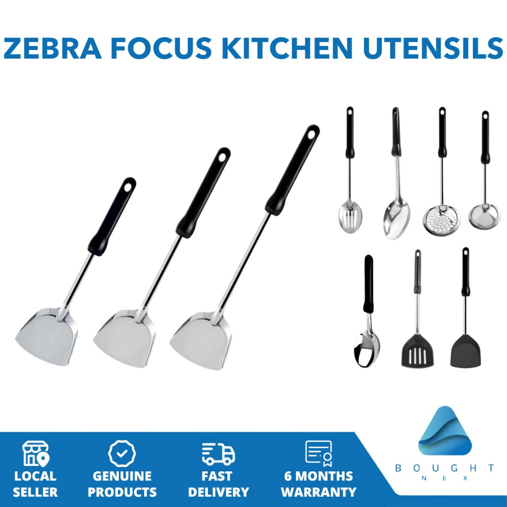 Zebra Focus Kitchen Utensils Set - Stainless Steel, Hygienic, Easy ...