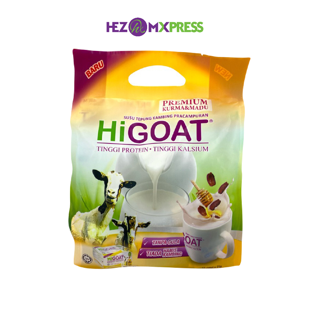 HI-GOAT Pre-Mixed Goat's Milk Powder Premium Dates & Honey (21g x 15 ...
