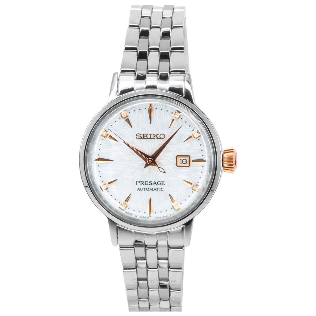 Seiko Presage Cocktail Time Clover Club Diamond Accents White Dial ...