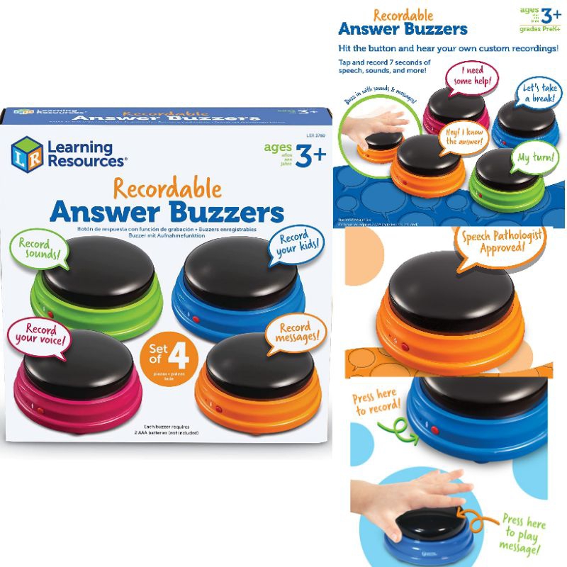 Learning Resources Recordable Answer Buzzer Speech Pathologist Approved ...
