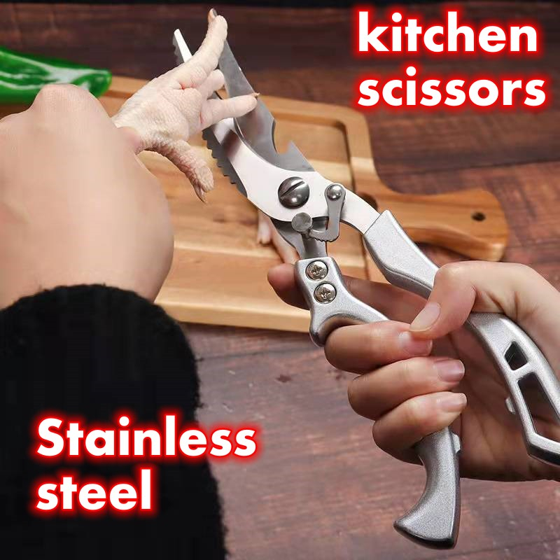 SG Local stock》Japan Stainless steel Kitchen Scissors Heavy Duty ...