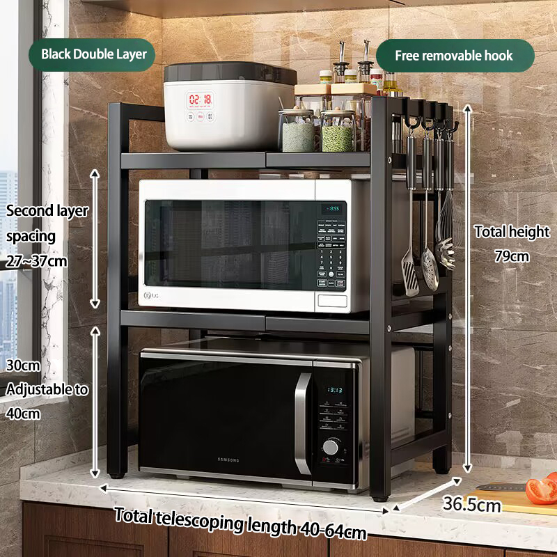 【TOP ONE】Adjustable microwave rack Kitchen storage rack Oven rack Spice ...