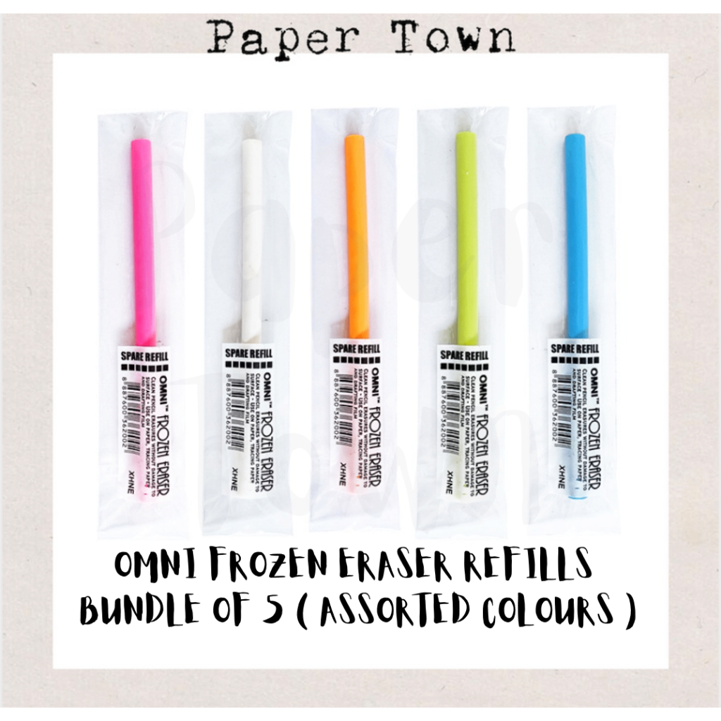 OMNI FROZEN ERASER REFILLS ( BUNDLE OF 5 ) assorted colours (CE Non ...