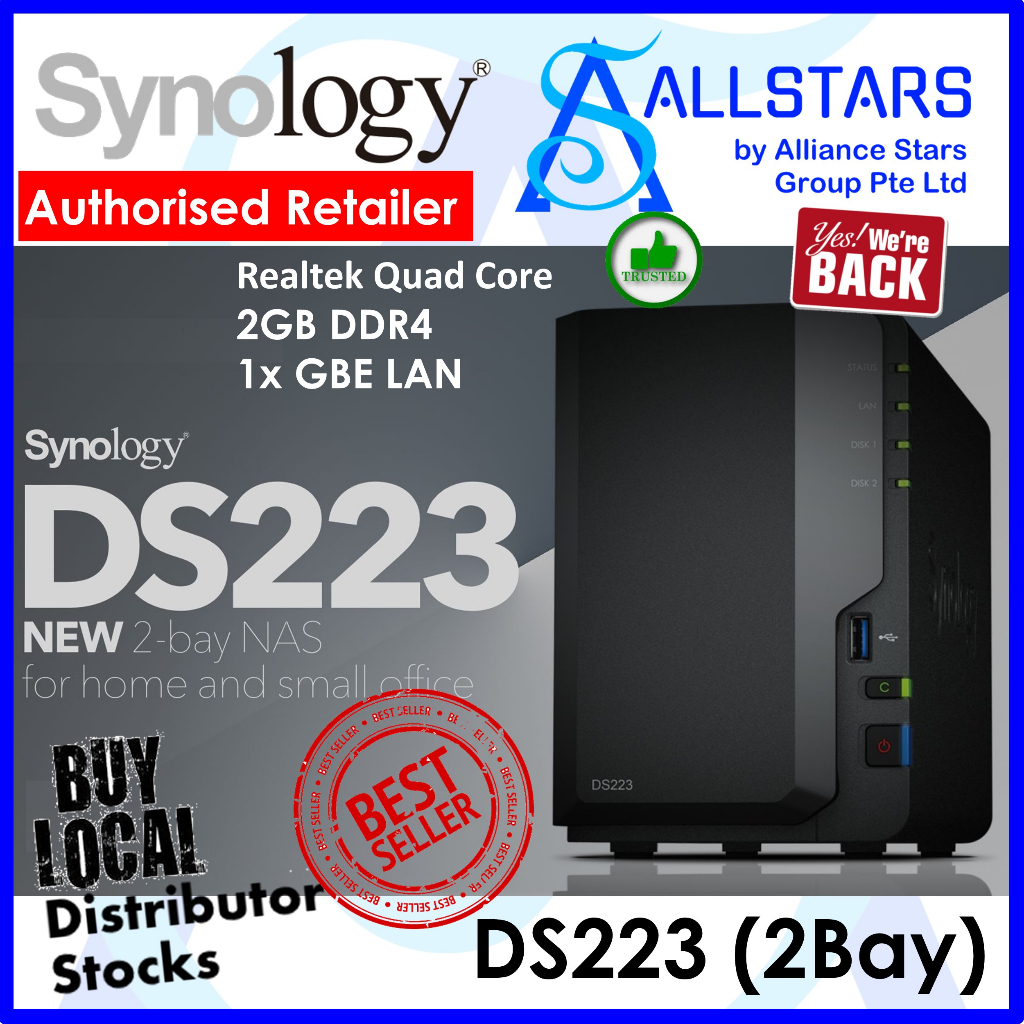 (ALLSTARS : We are Back / Storage NAS PROMO) Synology DS223 2 Bay ...