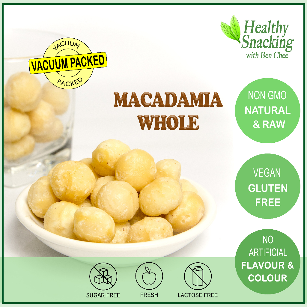 NON-GMO, (VACUUM PACKED), 1kg 500g 250g, Premium Whole, RAW Macadamia Nuts, ( Style-0: XL ...