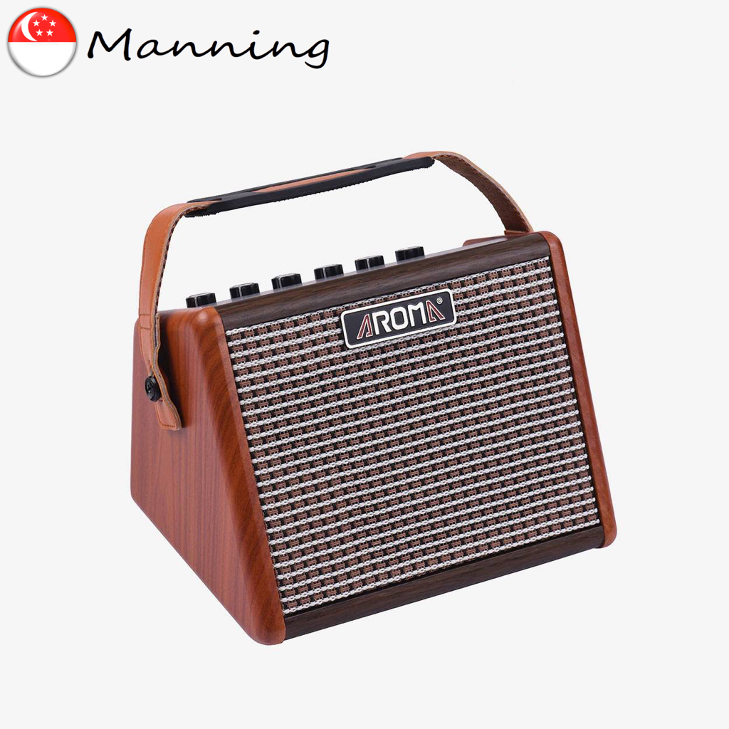 Aroma AG-15A 15W Portable Acoustic Guitar Rechargeable Amplifier USB ...