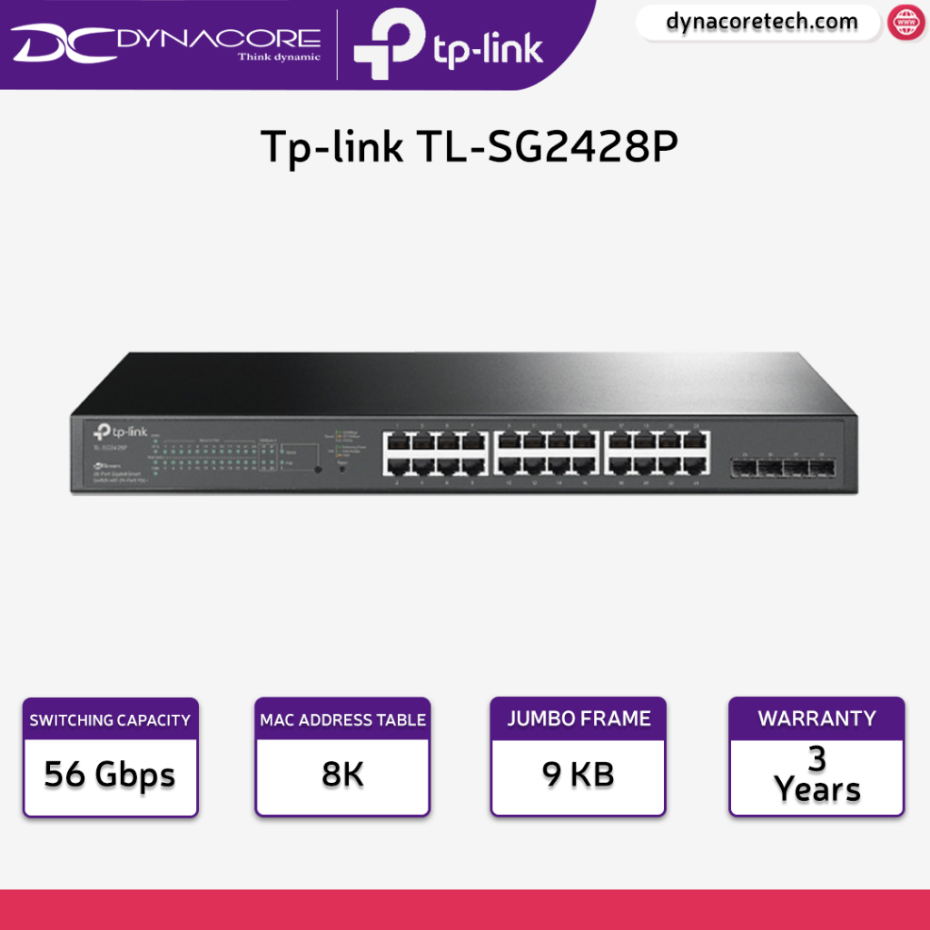 TP-Link TL-SG2428P JetStream 28-Port Gigabit Smart Switch with 24-Port ...