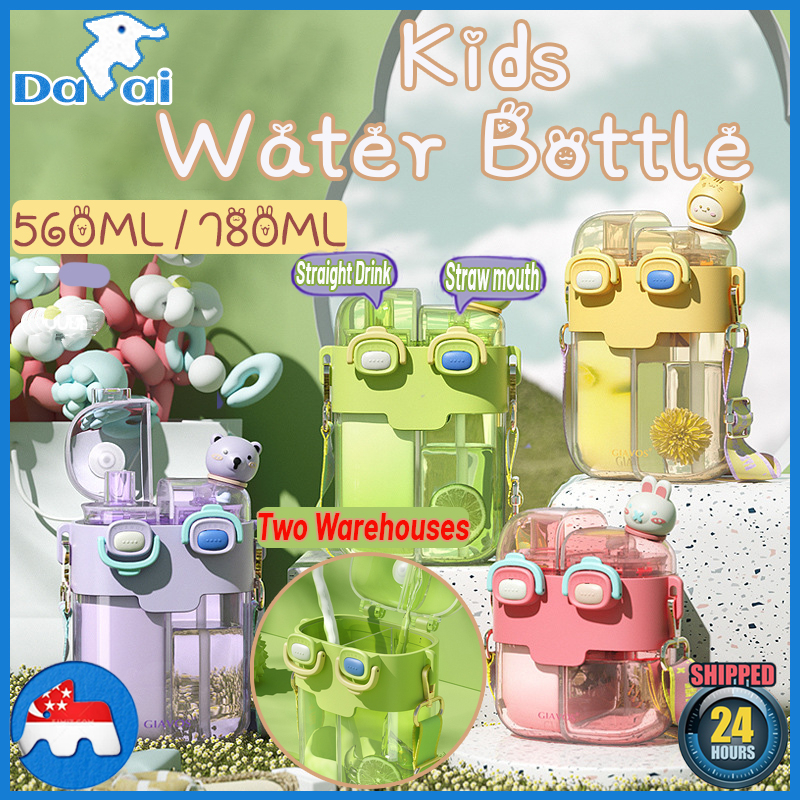 🇸🇬 [In Stock]Kids Water Bottle 780ML With Straw Cute Water Bottle ...