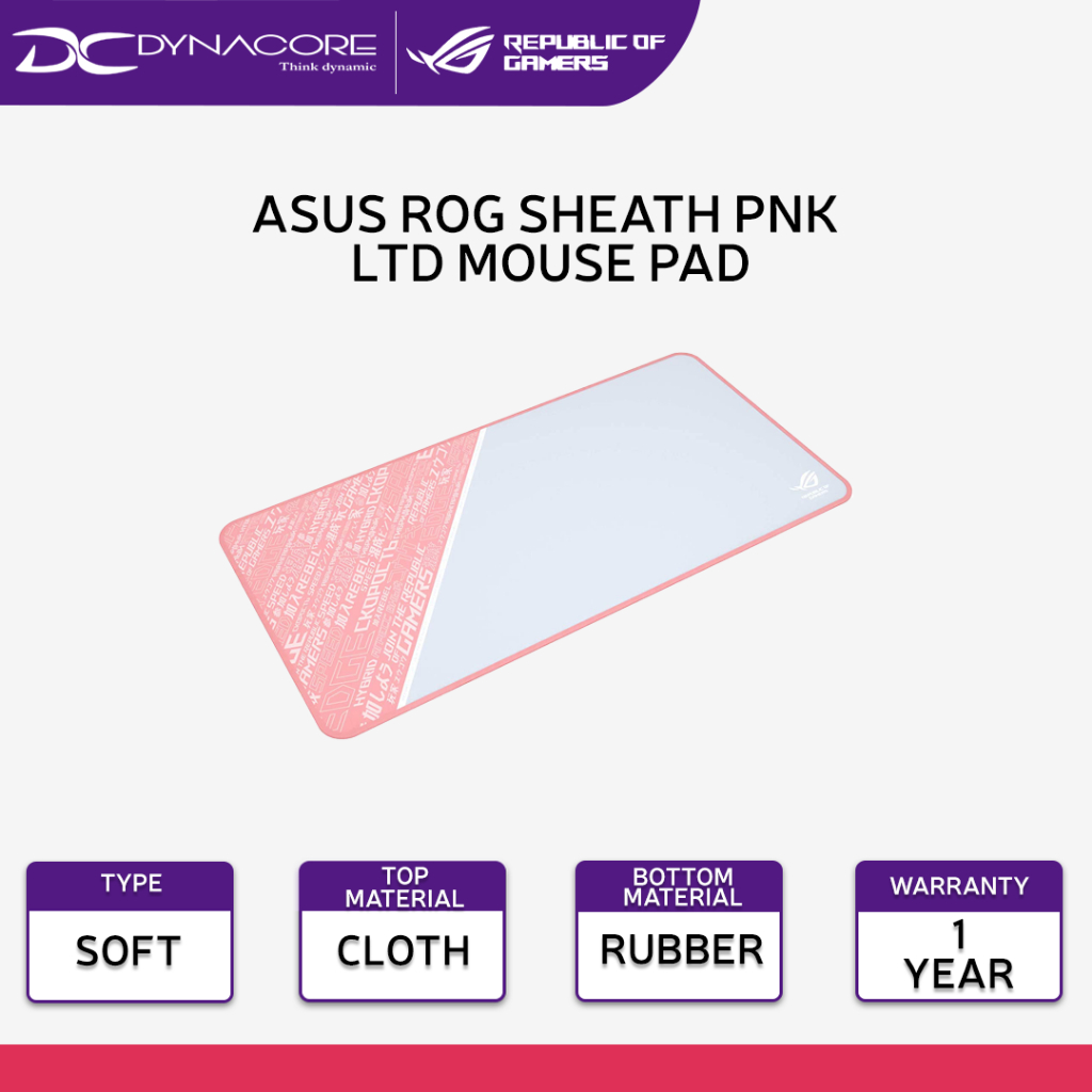 DYNACORE - ASUS Rog Sheath PNK Ltd Mouse Pad Smooth Surface Nonslip ...