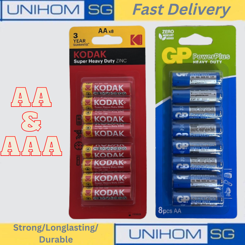UnihomSG [ReadyStock] 16/32 Batteries GP / Kodak Heavy Duty AA And AAA ...
